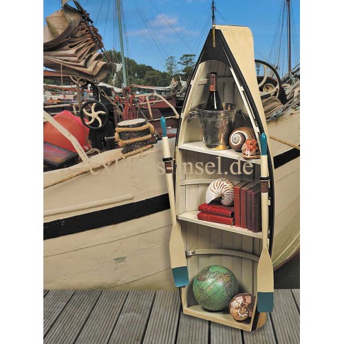 Boot als Tisch mit Glasplatte, Buch Regal (AWO102) by www.exlibris ...