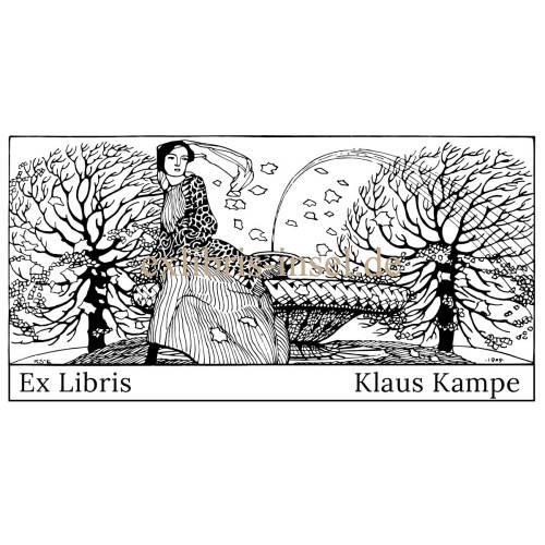 Bookplate Ex Libris Tree, Nature, Fountain (el jug-schmoll) by www ...