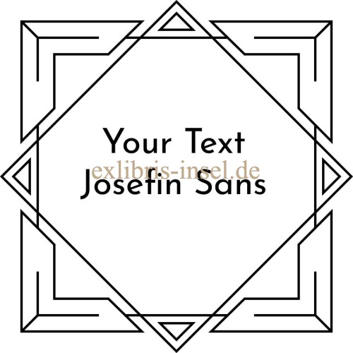 Prägezange und Stempel Art Déco Rahmen mit Text